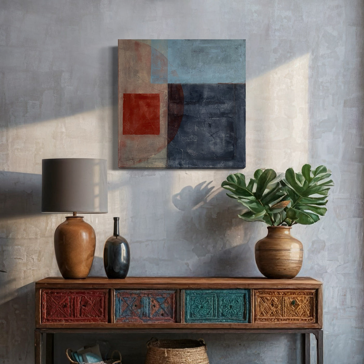 Rust and Blues with Circle by Diane Englander – Curina