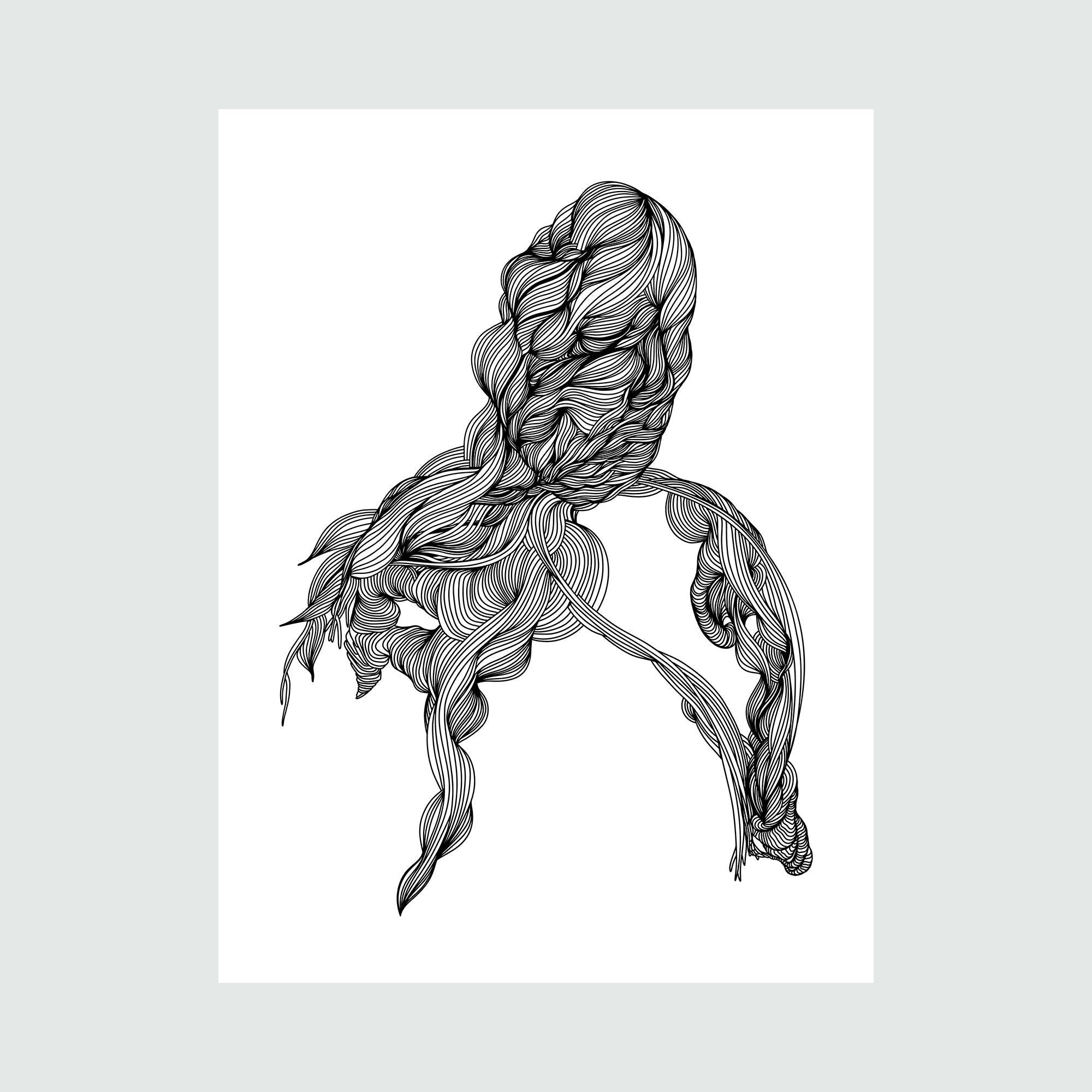 Portrait Linear Drawing by Alina Glotova – Curina