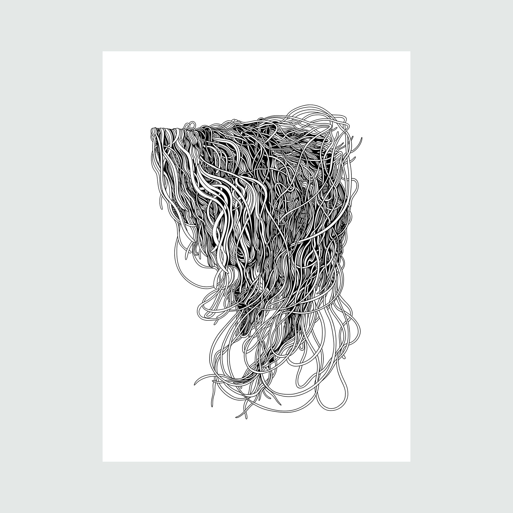 Waterfall Linear Drawing by Alina Glotova – Curina